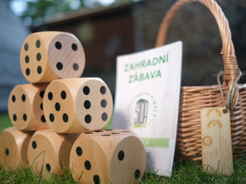 Kostky - Zahradní Zábava - Velké dřevěné kostky, hra v kostky